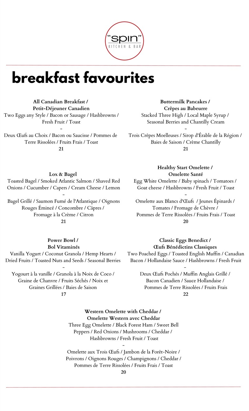 Breakfast Menu