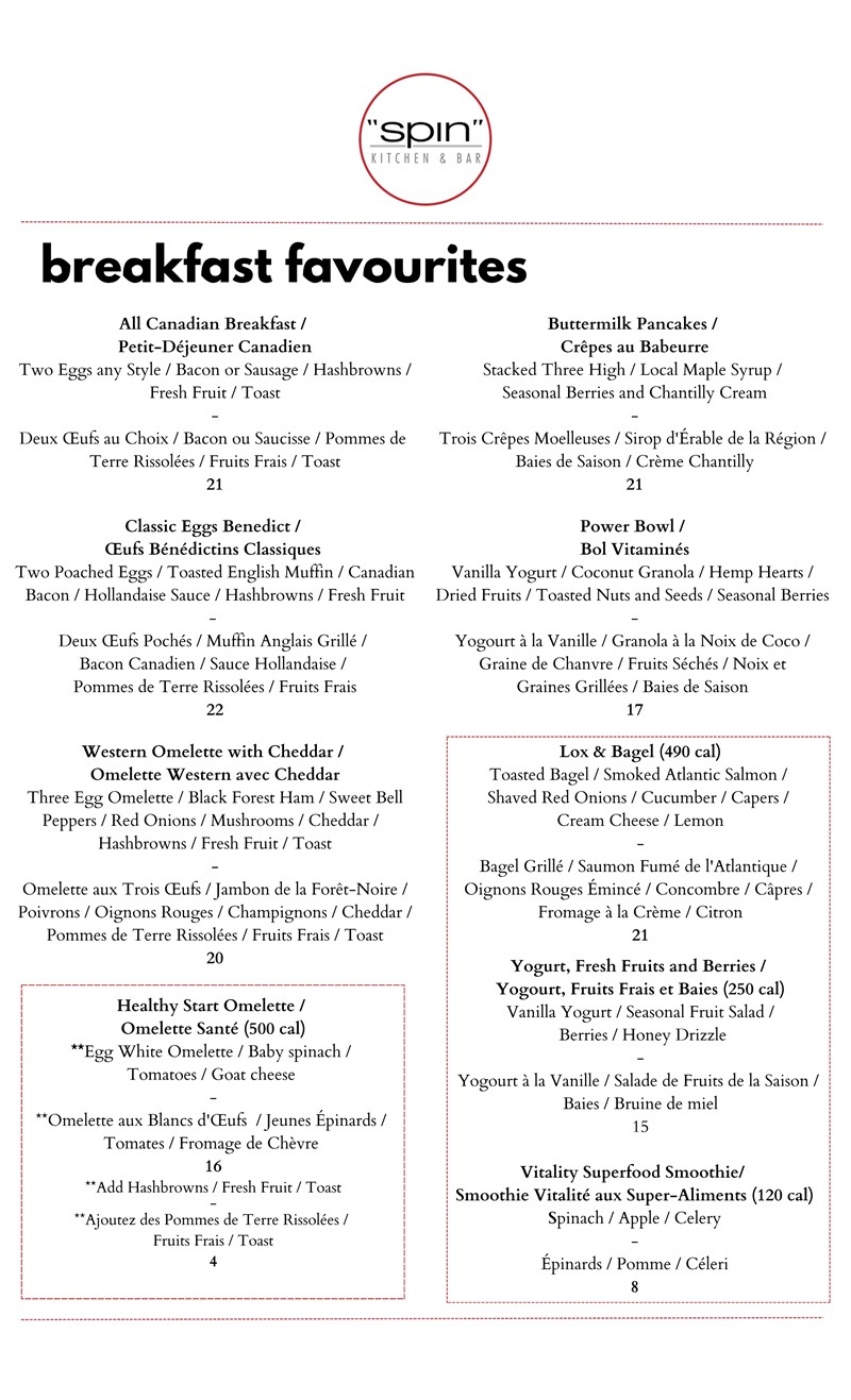 Breakfast Menu